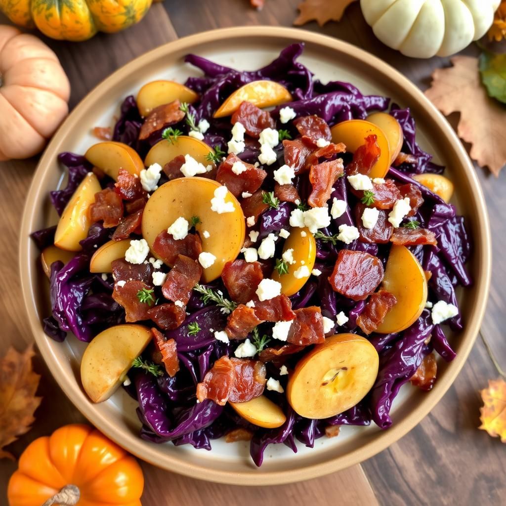 Braised Red Cabbage with Apples and Bacon Recipe | Fall Side Dish ...