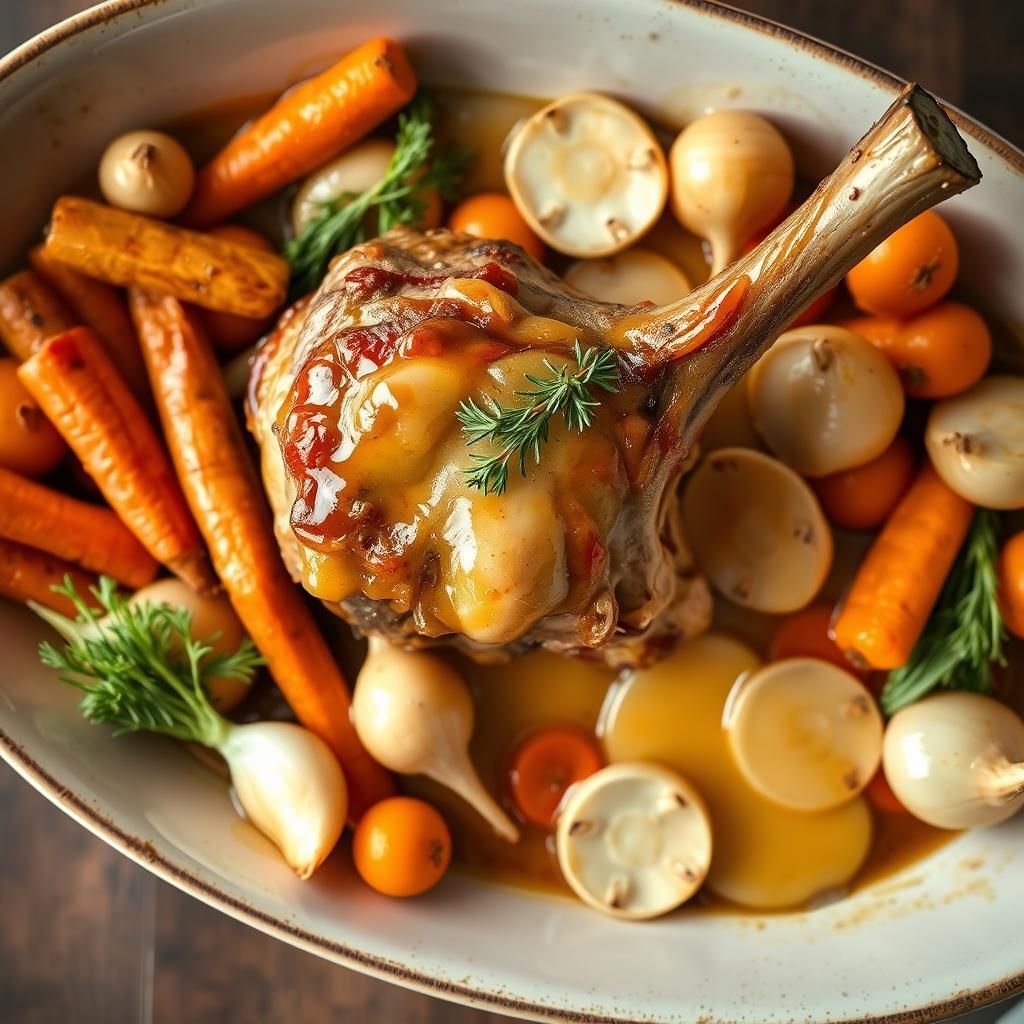 Braised Lamb Shank Navarin Recipe - French-Inspired Comfort Food | Cooklaif