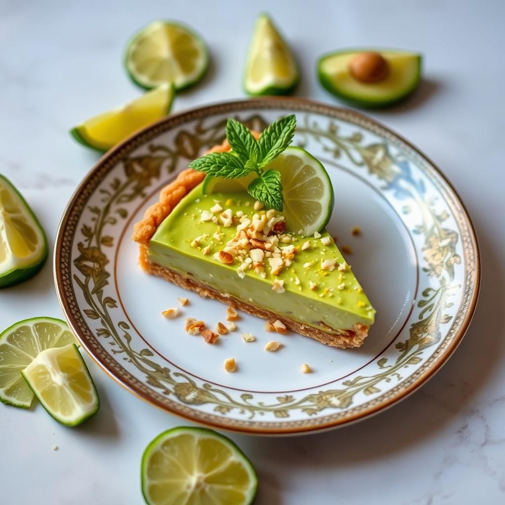 Avocado Lime Tart with Almond Crust Recipe | Cooklaif