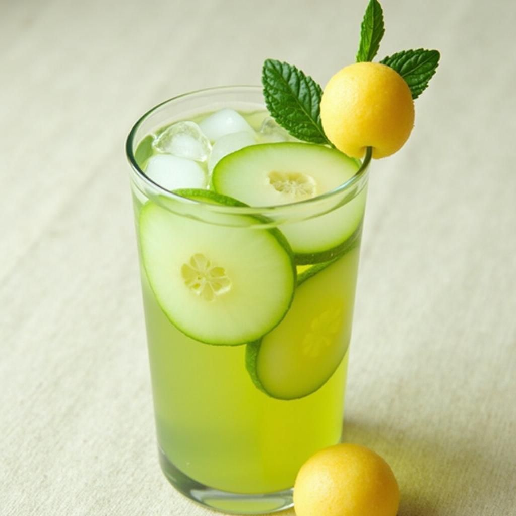 Honeydew Melon Iced Green Tea Recipe - Refreshing Summer Drink | Cooklaif