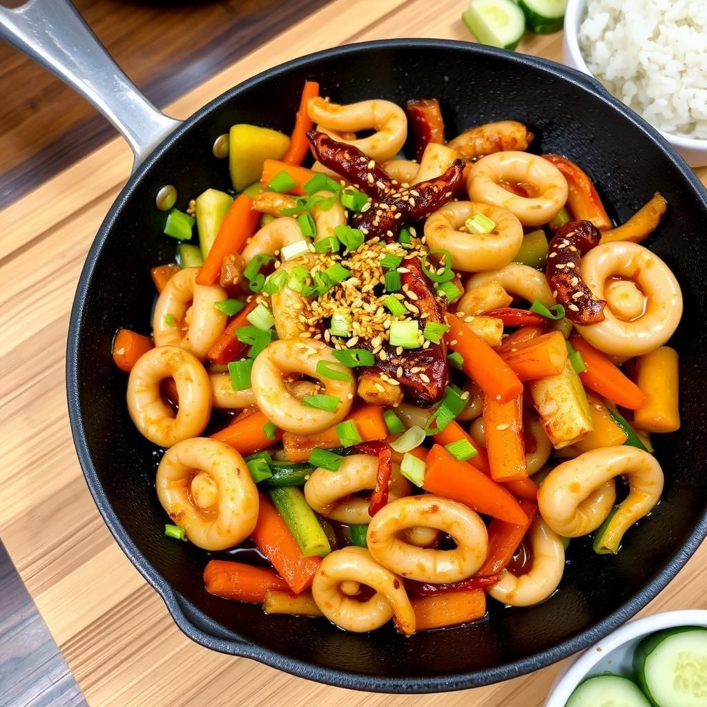 Korean Stir-Fried Squid Recipe - Ojinguh Bokkeume | Cooklaif