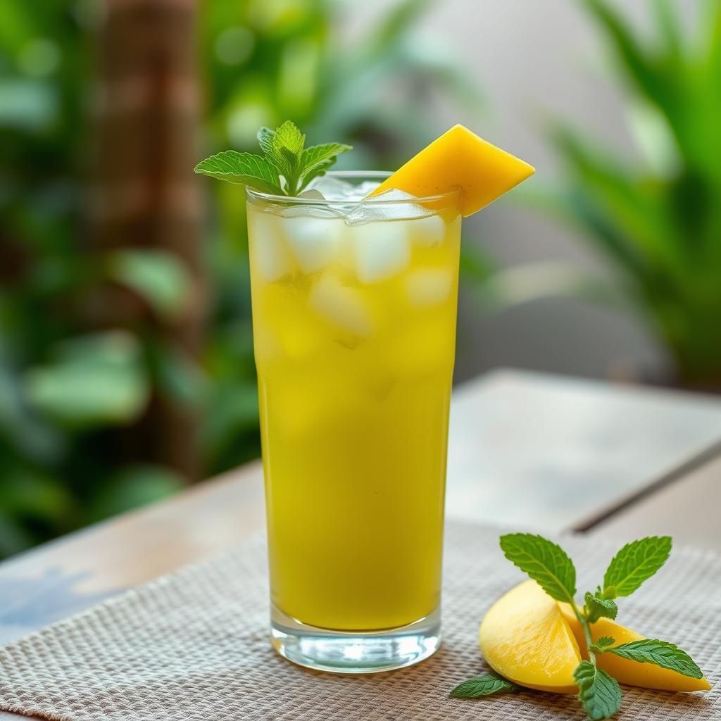Mango Mint Iced Green Tea Recipe - Refreshing Summer Drink | Cooklaif